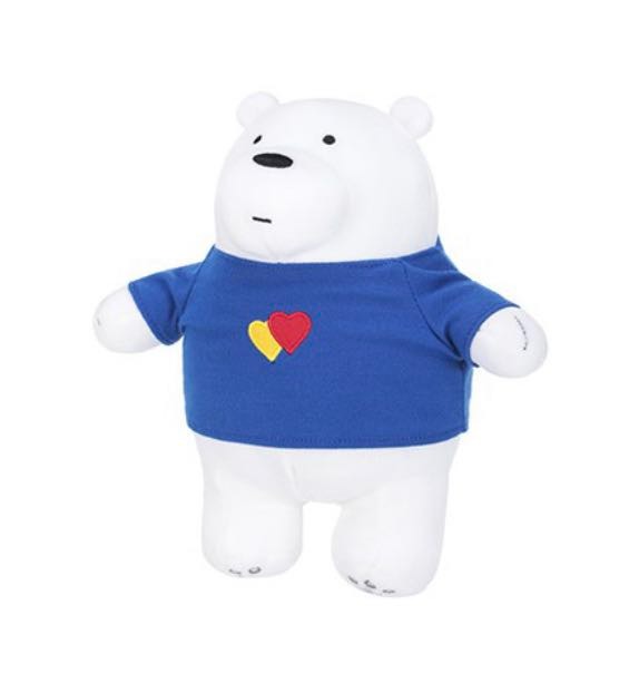 Miniso We Bare Bears Ice Bear baby bear plushie teddy cute small ...