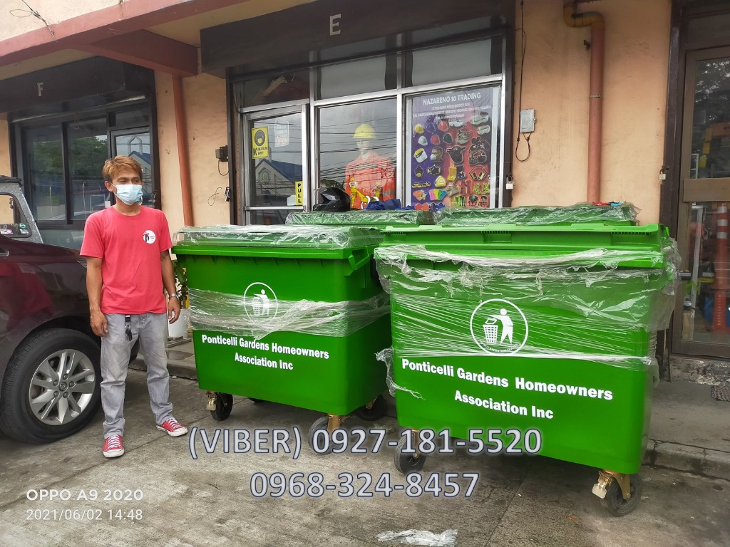 mobile trash bin 1100 liters, Furniture & Home Living, Cleaning ...