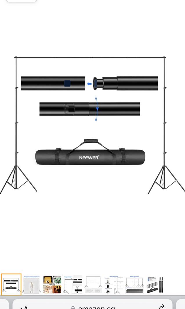 Neewer Background Stand Support System 2.6M x 3M/8.5ft x 10ft Kit with ...