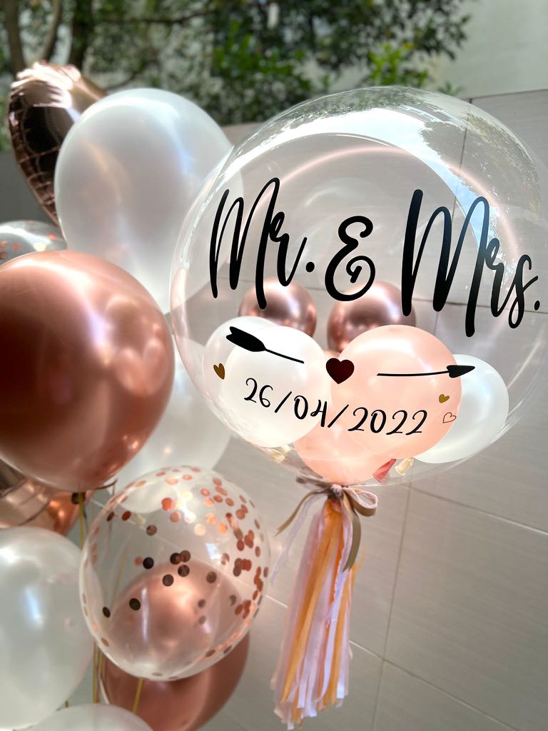 Personalised helium bubble balloons for rom, birthday, surprise ...