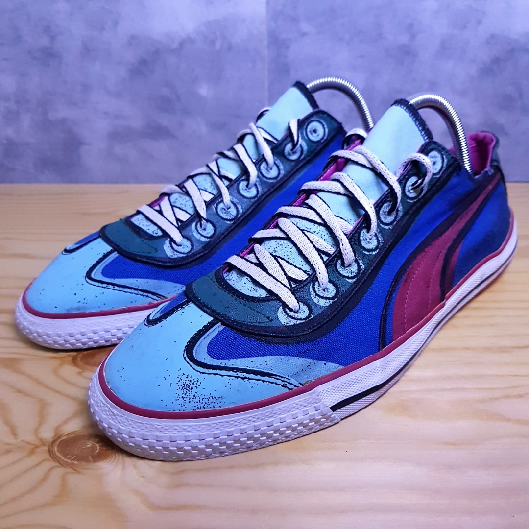Puma Cartoon Blue, Fesyen Pria, Sepatu , Sneakers di Carousell