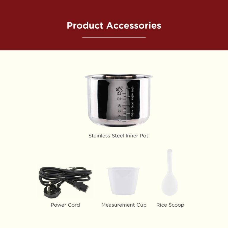 Russell Taylors 6L Electric Pressure Cooker PC-60, stainless steel pot ...