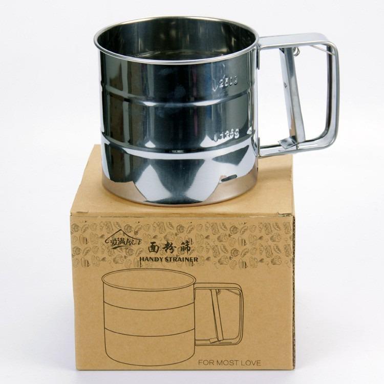 Stainless Steel Flour Sifter Handheld Powder Flour Sieve Icing Sugar ...