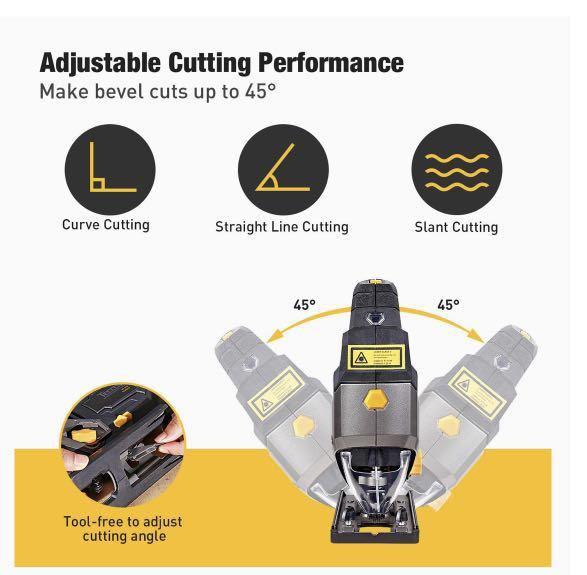 TECCPO Jigsaw, 6.5 Amp 3000 SPM Jigsaw Tool with Laser -TAJS01P ...