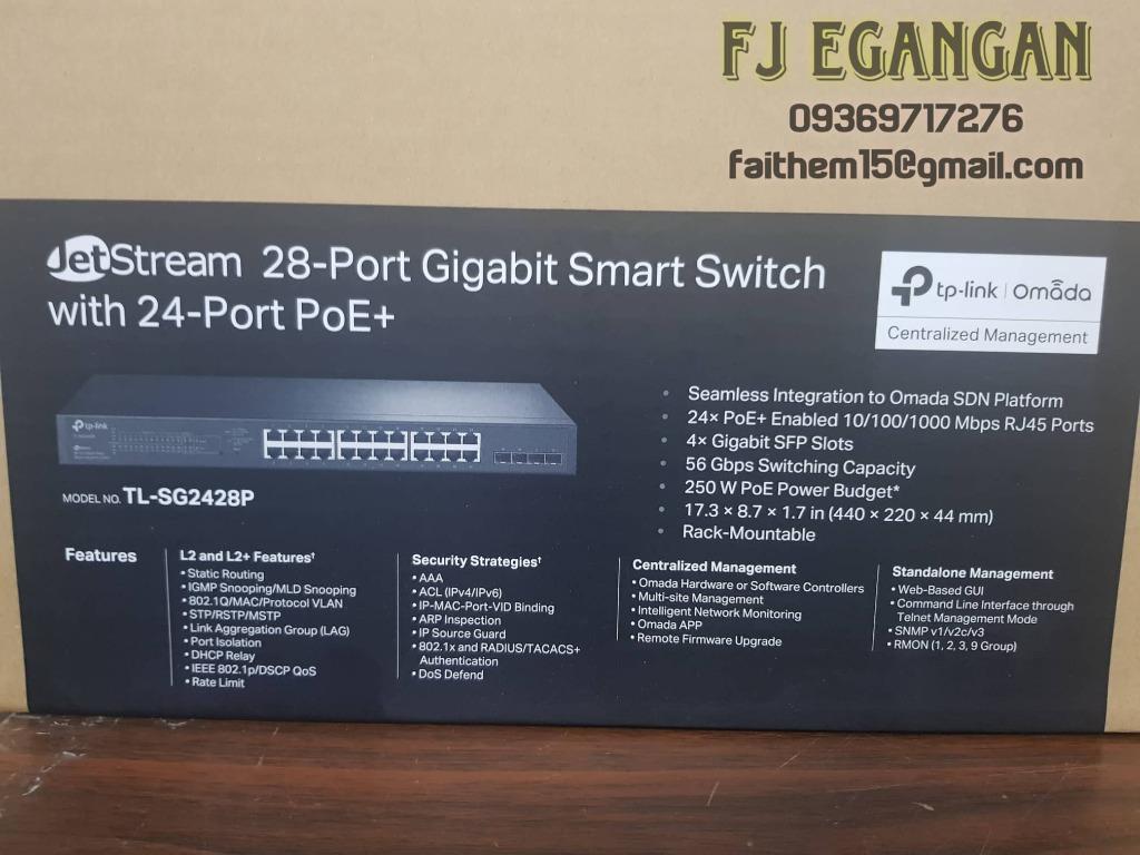 TP-Link TL-SG2428P Rackmount switch 28-Port Gigabit Smart Switch with ...