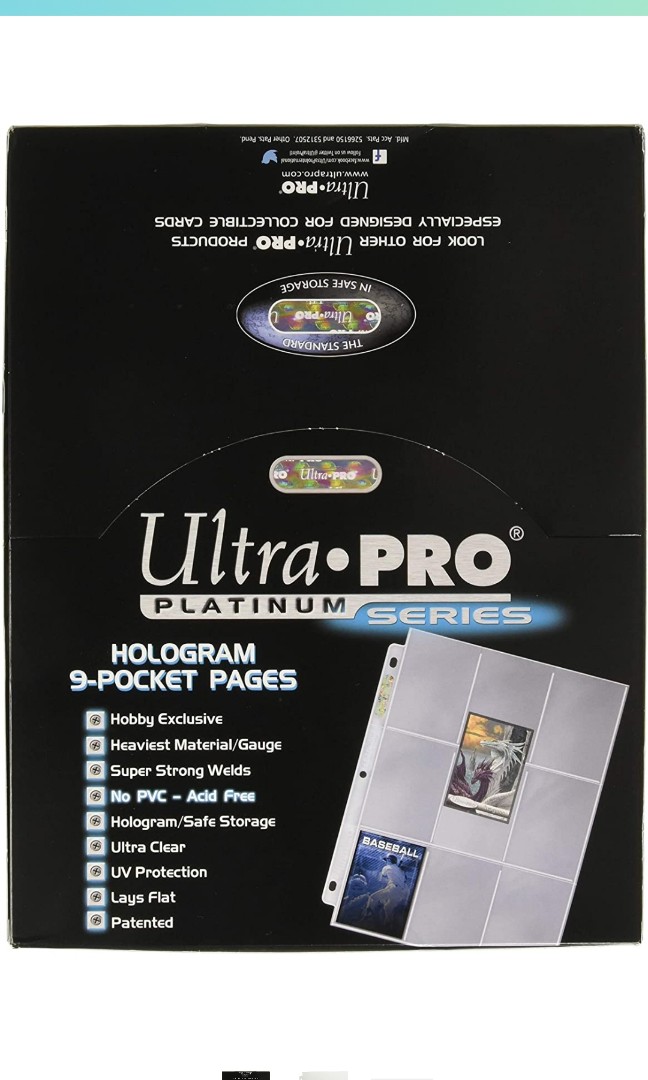 Ultra Pro 9-Pocket Trading Card Pages - Platinum Series, Hobbies & Toys ...