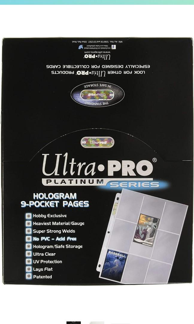 Ultra Pro 9-Pocket Trading Card Pages - Platinum Series, Hobbies & Toys ...