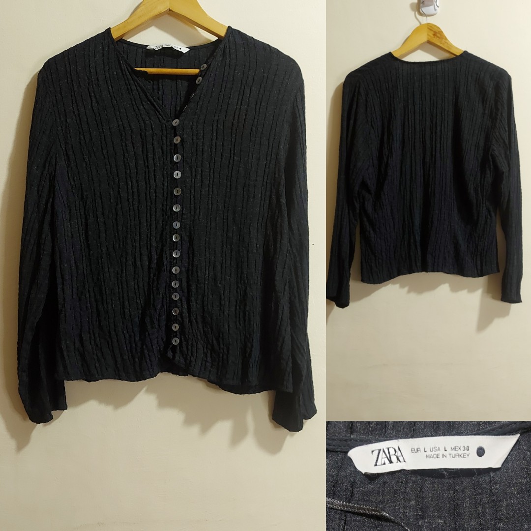 Zara Textured Top, Women's Fashion, Tops, Blouses on Carousell