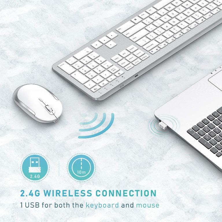 2127) Seenda Rechargeable Wireless Keyboard Mouse Combo Full Size ...