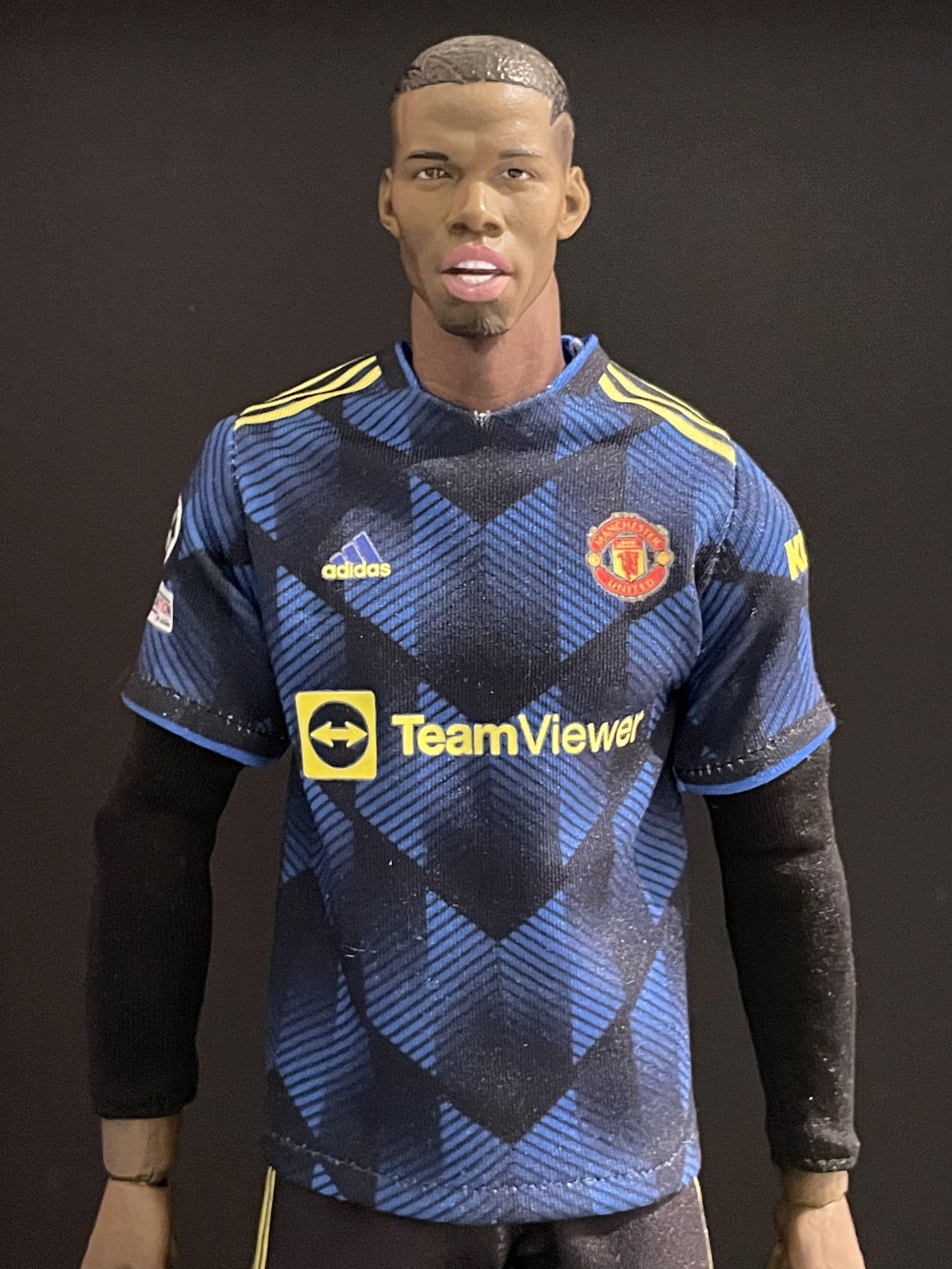 [FINAL SALE] 1/6 PAUL POGBA 普巴 UCL 曼聯 Manchester United 3rd Kit 自組足球公仔素 ...