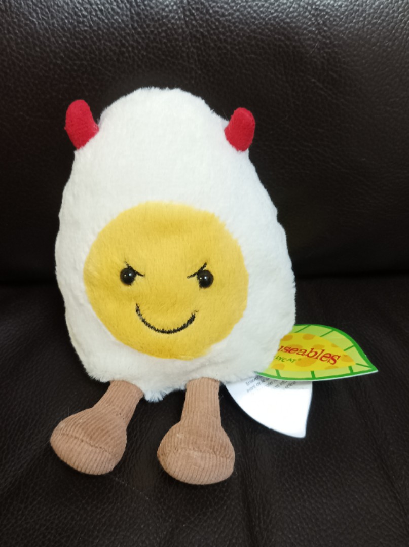 英國直送 JELLYCAT 魔鬼蛋公仔 限量款 DEVIL BOILED EGG SOFT TOY Limited Edition, 兒童 ...