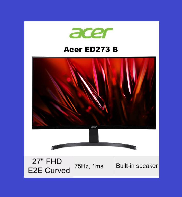 ACER ED273 B 27" FHD E2E Curved (VA) Gaming Monitor with 1ms response ...