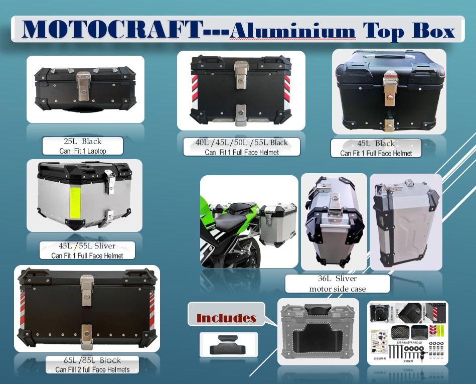Aluminium Box for motorcycle top box metal box, Motorcycles, Motorcycle ...