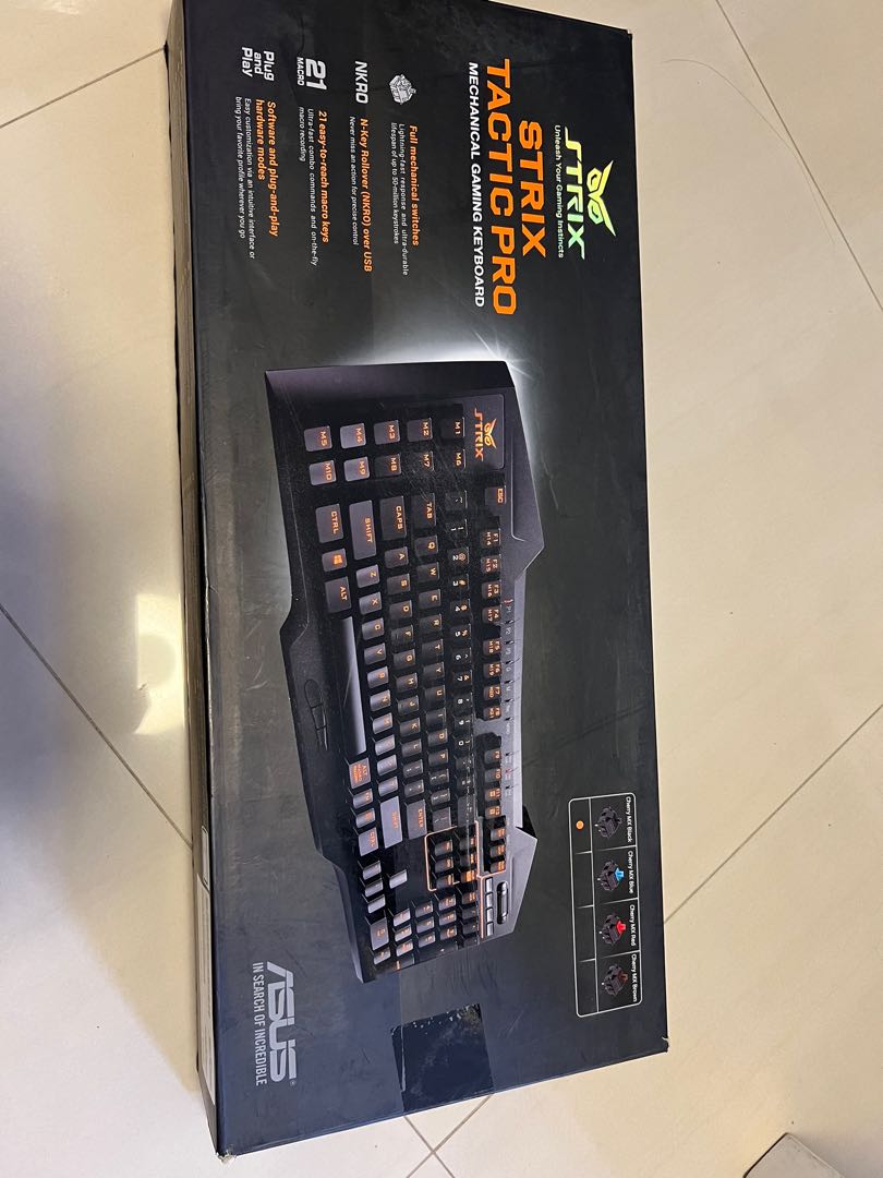 ASUS STRIX TACTIC PRO Gaming Mechanical Keyboard Cherry MX Black RGB ...