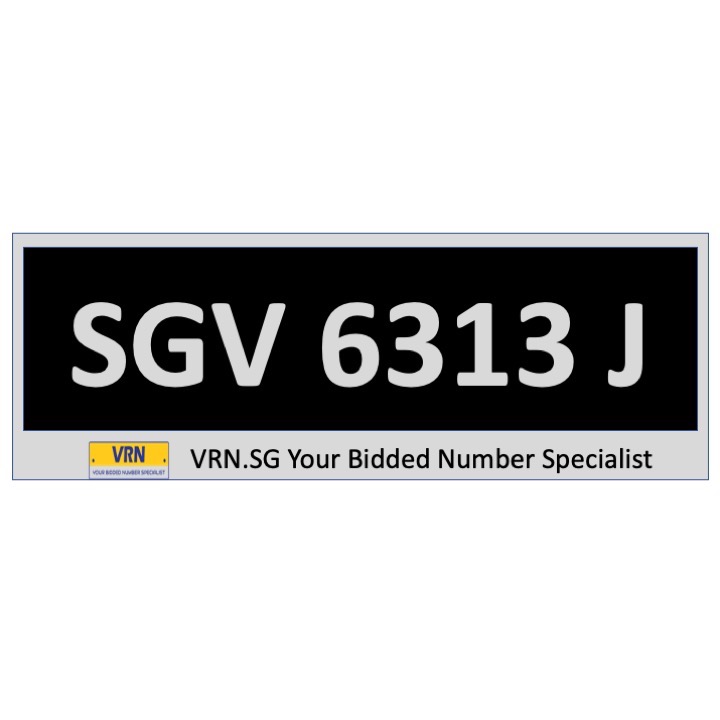 Car Number Plate for Sale: SGV 6313 J (SGV6313J), Car Accessories, Car ...