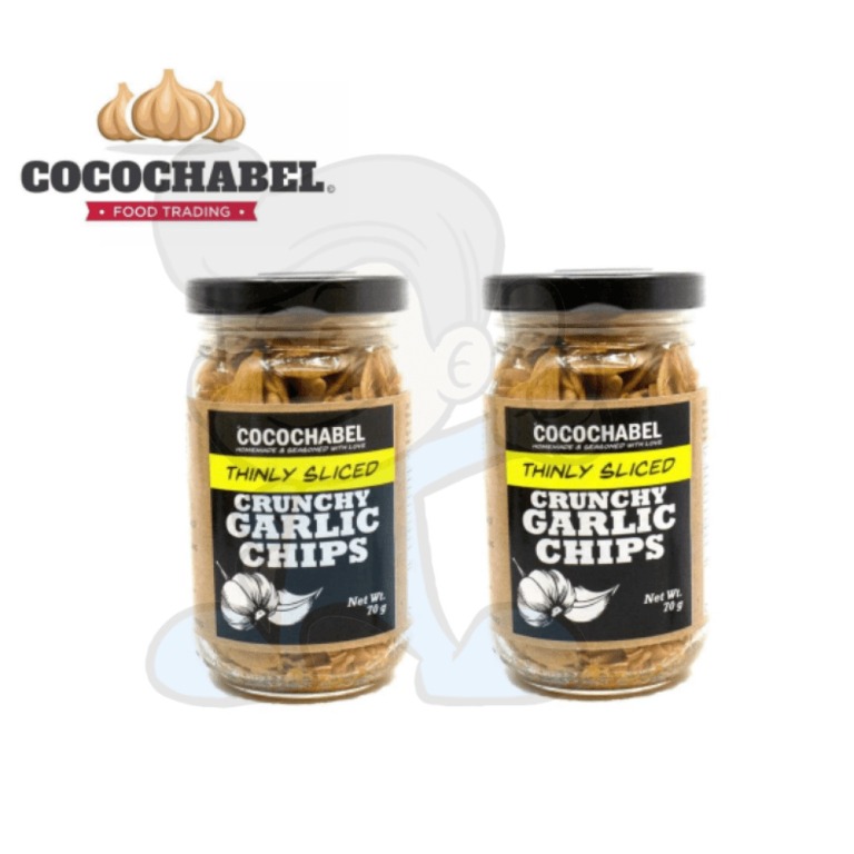 Cocochabel Thinly Sliced Crunchy Garlic Chips (2 x 70g), Food & Drinks ...