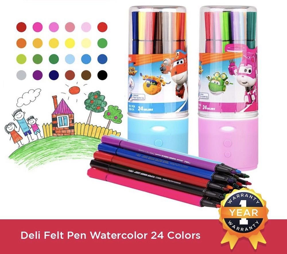 Deli Felt pen water color, 12 pcs, Hobbies & Toys, Stationary & Craft ...