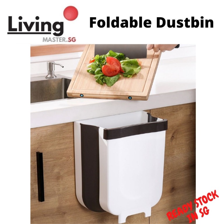 Foldable Hanging Kitchen Waste Bin For Cabinet Door Trash Bin Dustbin ...