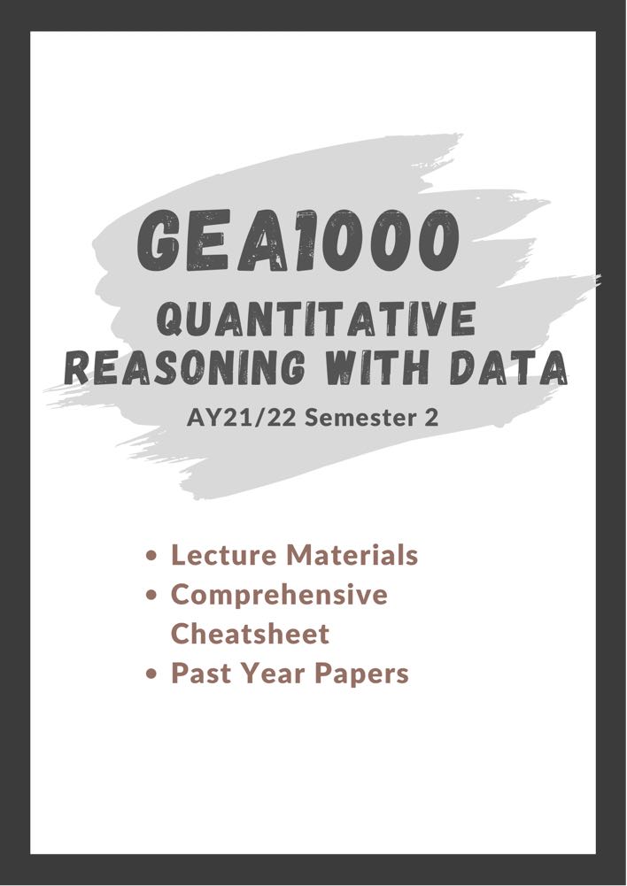 GEA1000 Quantitative Reasoning with Data, Hobbies & Toys, Books & Magazines, Assessment Books on ...