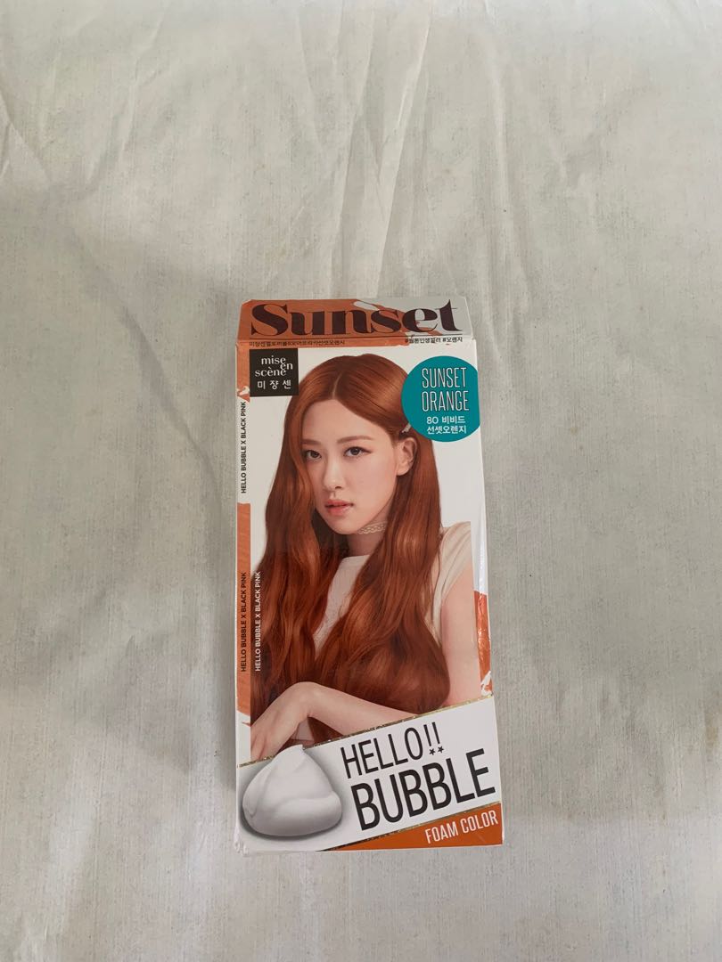 HELLO BUBBLE SUNSET ORANGE BROWN FOAM SHAMPOO HAIR DYE DYING COLOUR ...