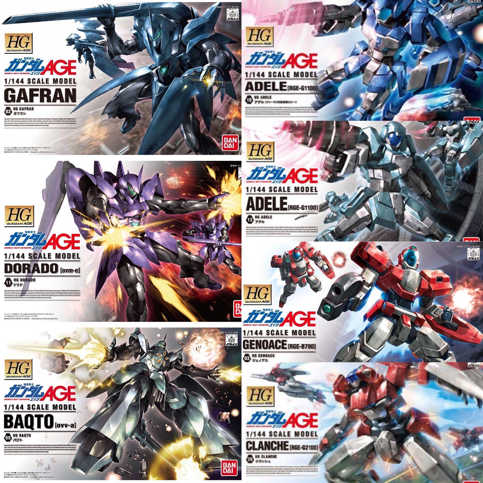 HG AGE Gundam AGE series Gundam multiuse common grey red white decal 高達 ...