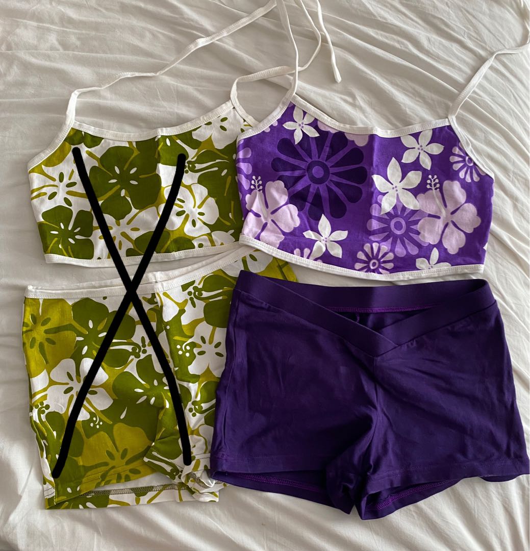 coconut girl y2k hibiscus matching sets, Women's Fashion, Dresses ...