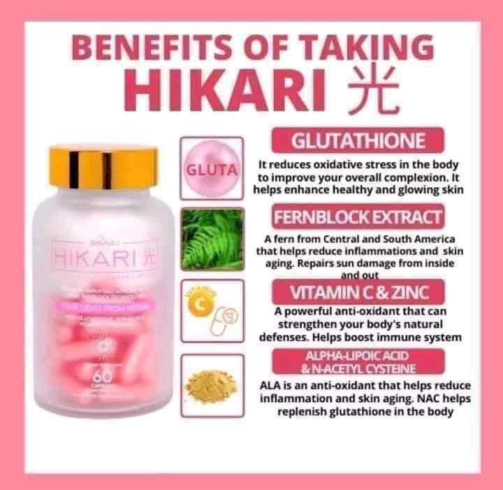 Hikari Premium Glutathione, Health & Nutrition, Health Supplements ...