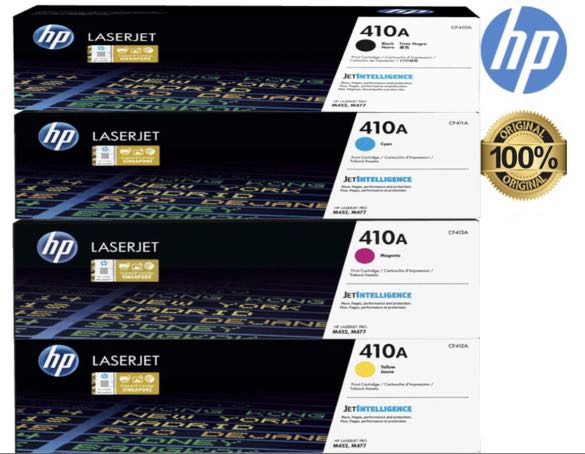 HP 410A ( CF410A CF411A CF412A CF413A ) Black Cyan Magenta Yellow Original LaserJet Toner ...