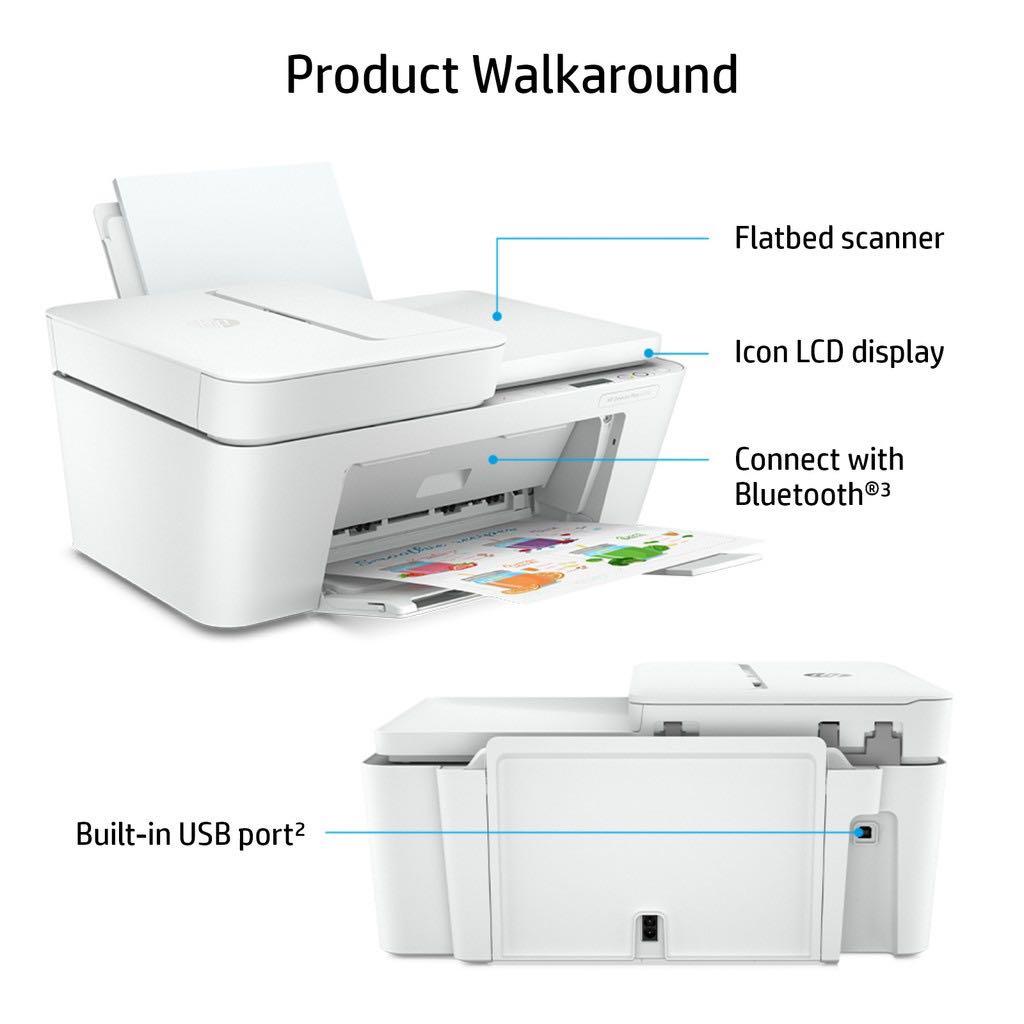 HP DeskJet Plus 4120 All-in-One Wireless Color Inkjet Printer / Print ...