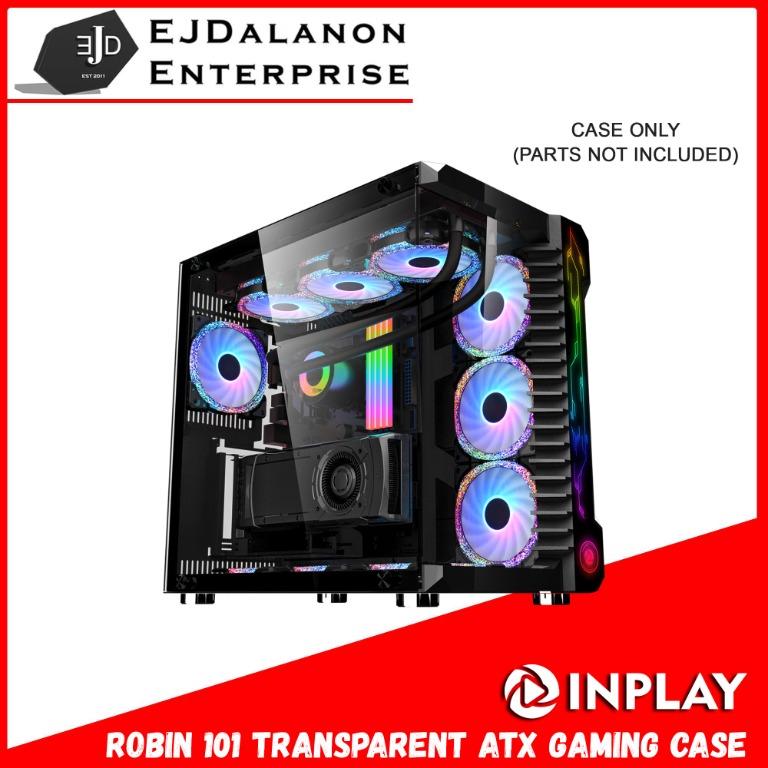 Inplay Robin 101 Black Transparent Design ATX Gaming Case, Computers ...