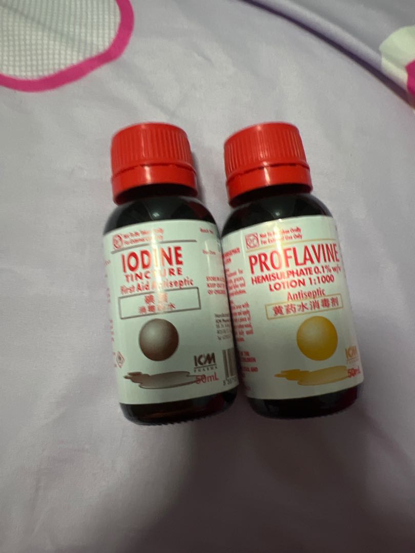 Antiseptic Solution:Iodine and Proflavine, Health & Nutrition, Medical ...