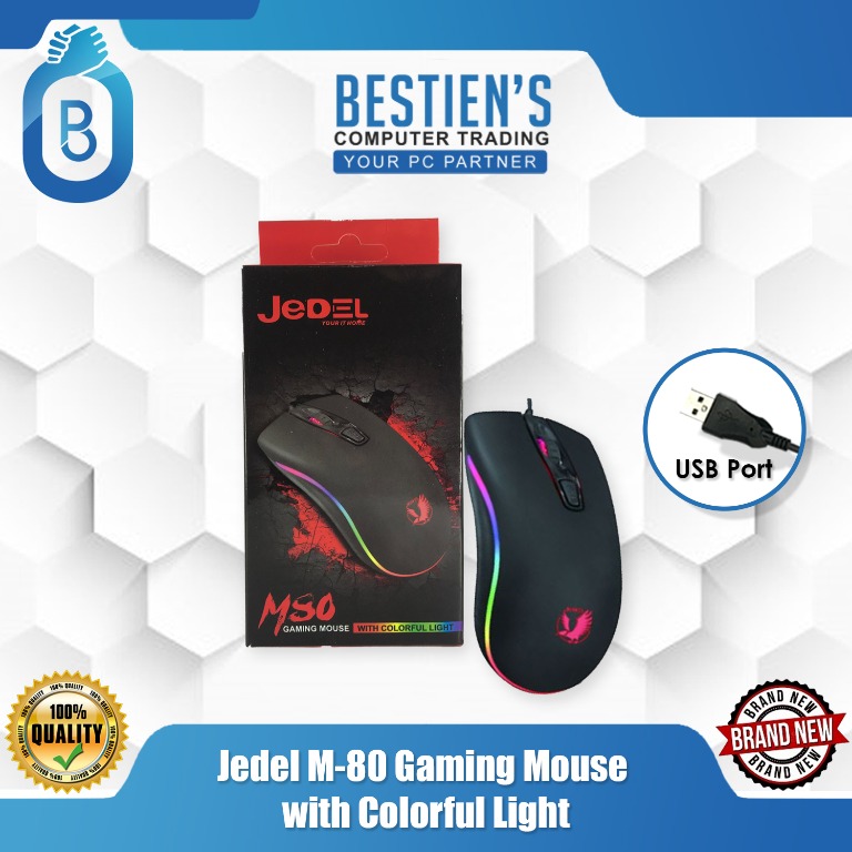 Jedel M80 Gaming Mouse with Colorful Light, Computers & Tech, Parts ...