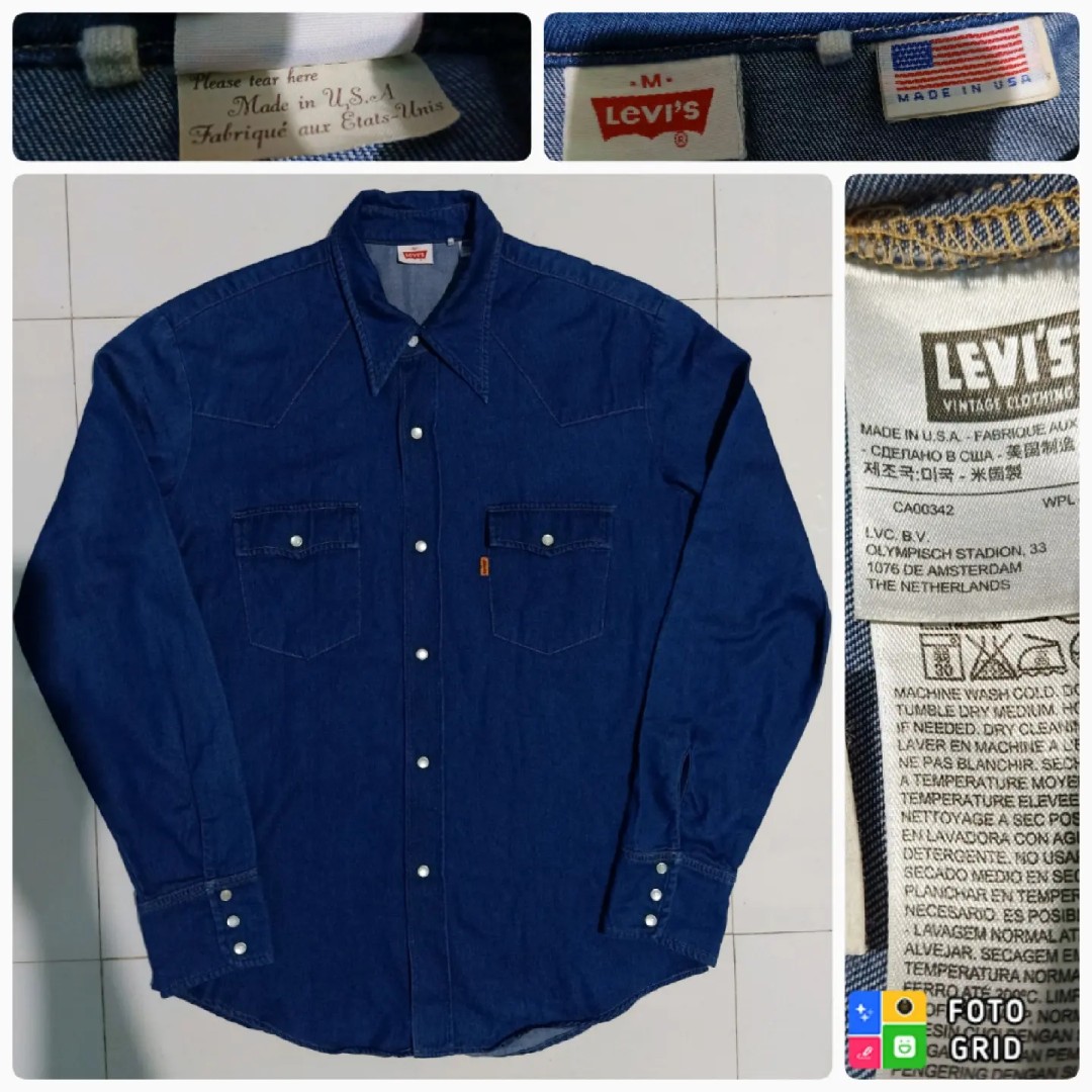 Levis LVC western shirt made in USA, Men's Fashion, Tops & Sets ...