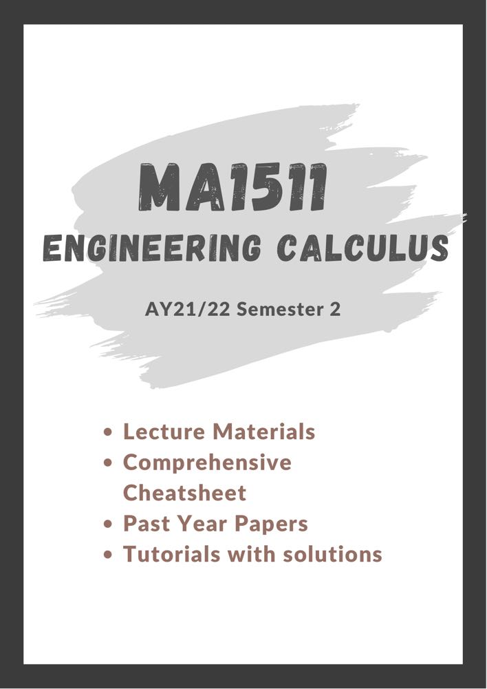 MA1511 Engineering Calculus, Hobbies & Toys, Books & Magazines ...
