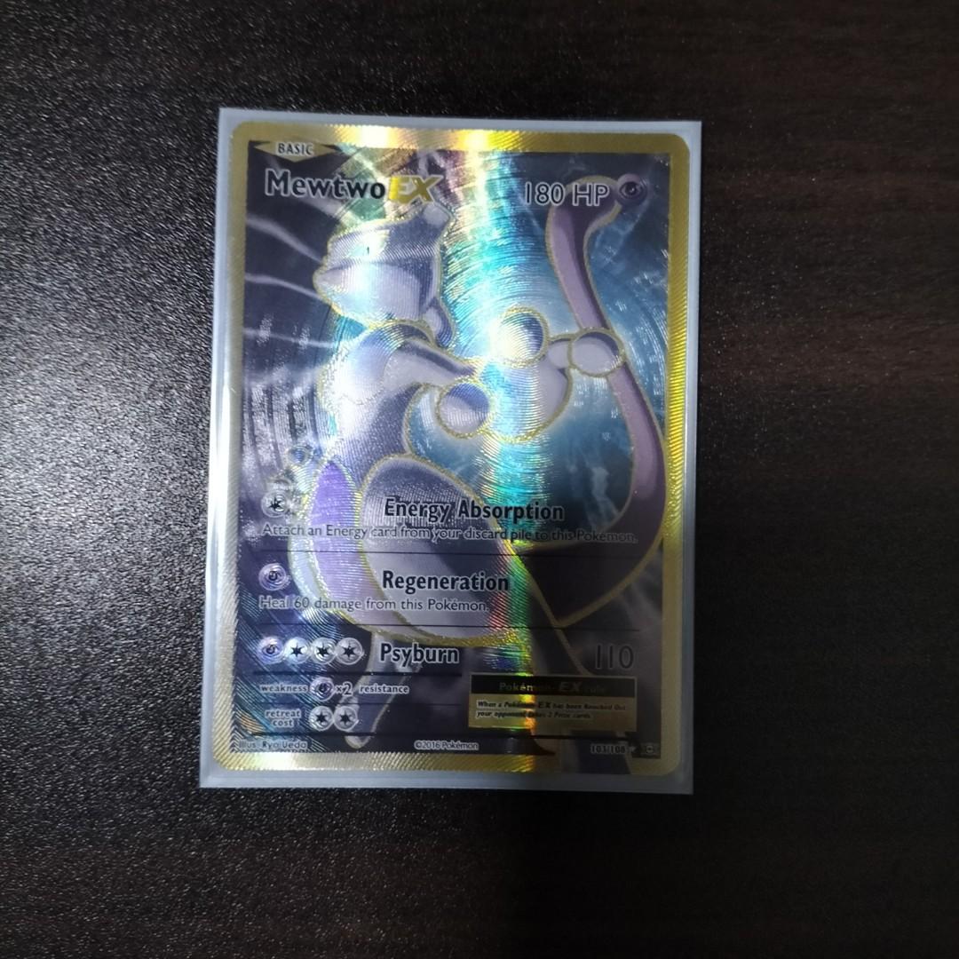 MEWTWO EX GOLD BORDER SECRET RARE FULL ART EVOLUTIONS 2016 POKEMON TCG ...
