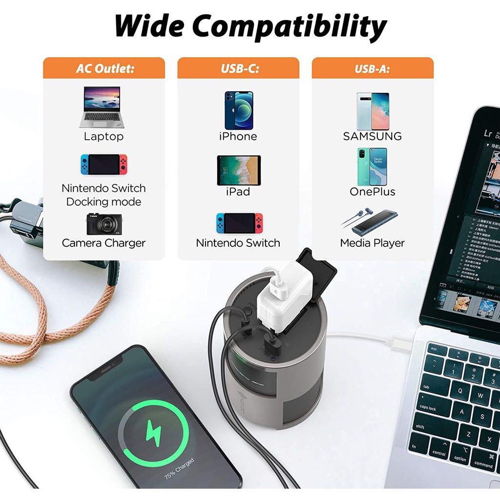 [NOVOO] AC Outlet Power Bank 85W 83Wh/22500mAh Laptop Portable Charger ...