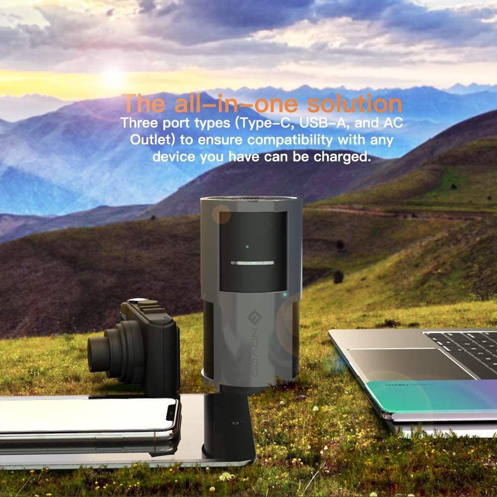 [NOVOO] AC Outlet Power Bank 85W 83Wh/22500mAh Laptop Portable Charger ...