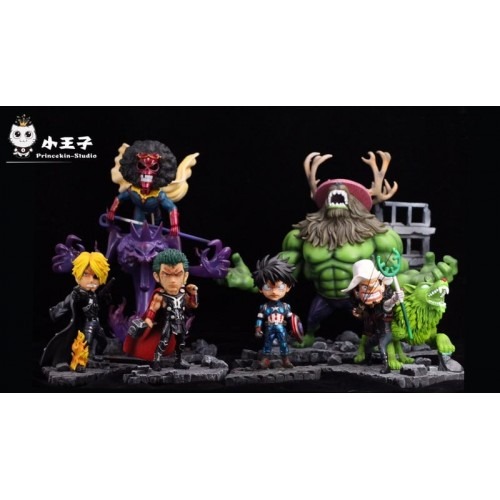 One Piece Cosplay Avengers SD Figurines - Luffy cos Captain America ...