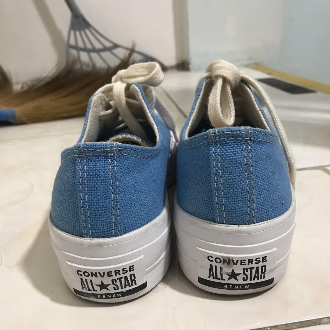 Original Converse Renew Platform Light Blue Sneakers | Low cut platform ...