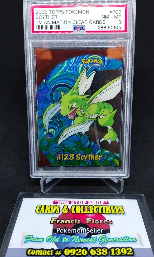 Pokemon GRADED Card - PSA 8: SCYTHER # PC9 (TOPPS: TV ANIMATION CLEAR CARDS) YEAR 2000, Hobbies ...