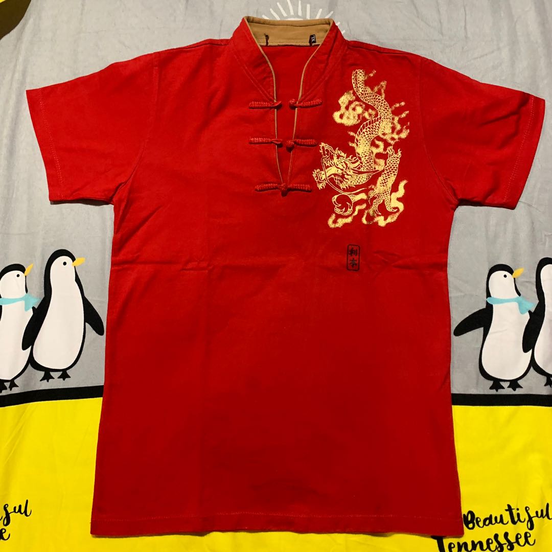 Red Chinese dragon shirt, Men's Fashion, Tops & Sets, Tshirts & Polo ...
