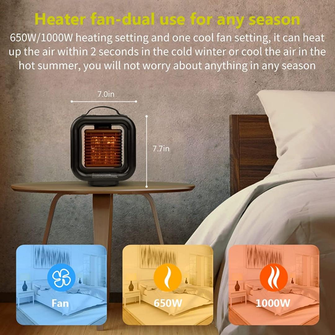 Small Portable Space Heater,Oscillating Electric Ceramic Heater ...