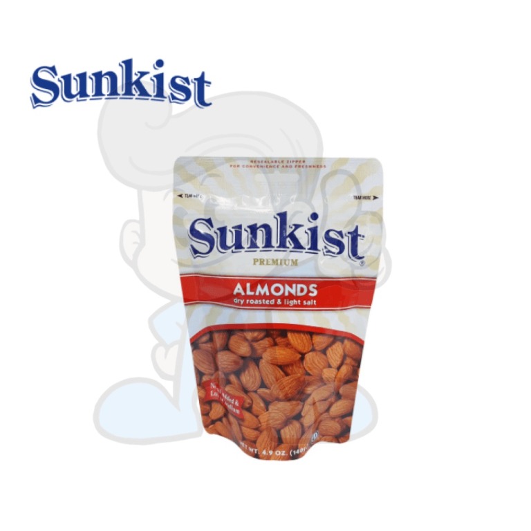 Sunkist Dry Roasted & Light Salt Almonds 140g, Food & Drinks, Packaged ...