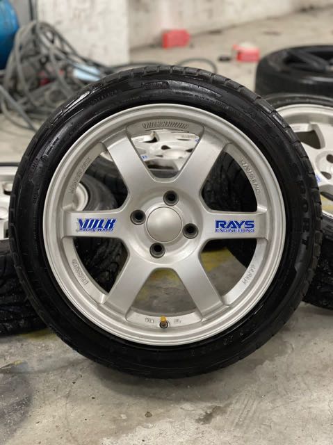 TE37 16 inch sport rim Saga FLX tyre 70%, Auto Accessories on Carousell