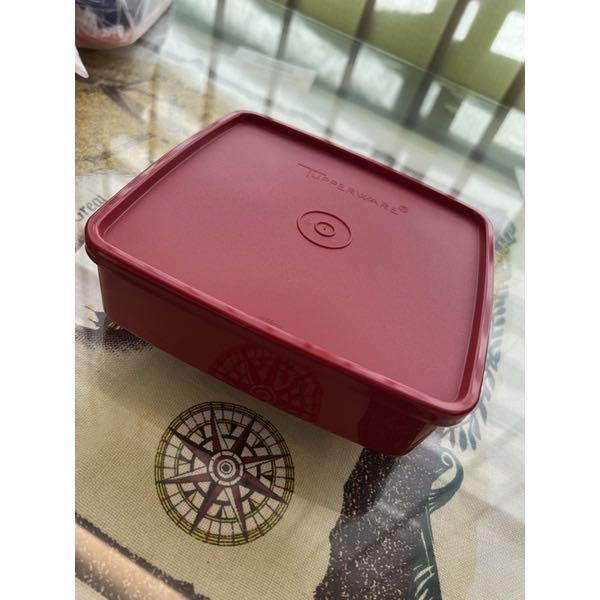 Tupperware large square away 620ml cherry, Furniture & Home Living ...