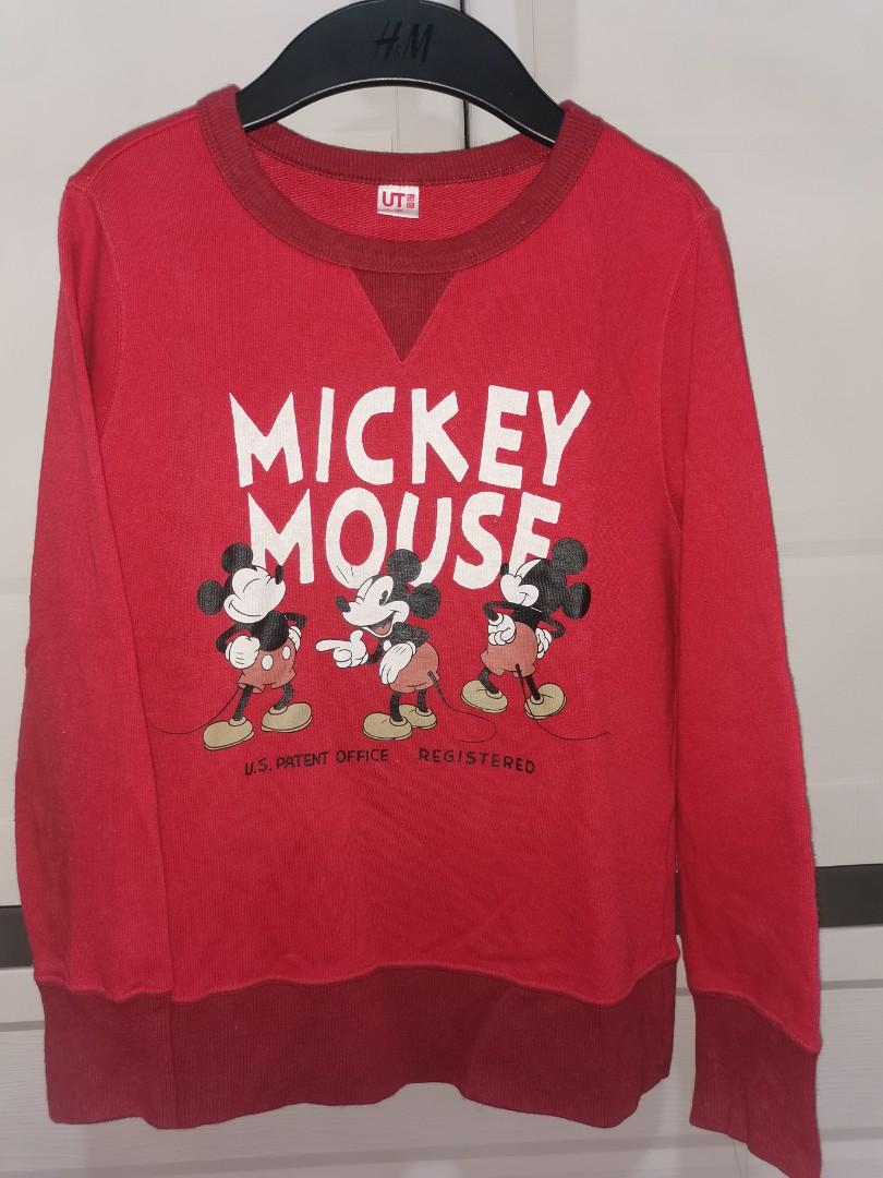Uniqlo Mickey Mouse red sweater for boys, Babies & Kids, Babies & Kids ...