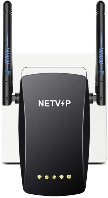 Upgraded 1200Mbps WiFi Extender, 2.4G & 5G NETVIP Wi-Fi Signal Booster ...