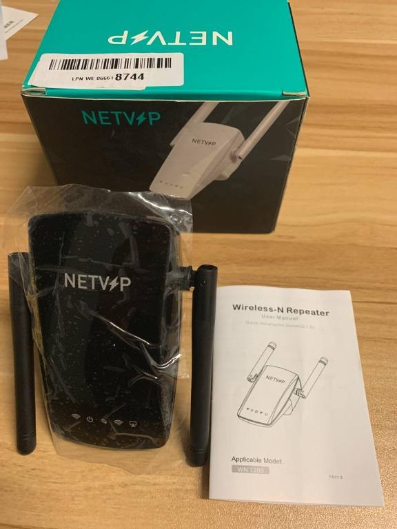 Upgraded 1200Mbps WiFi Extender, 2.4G & 5G NETVIP Wi-Fi Signal Booster ...