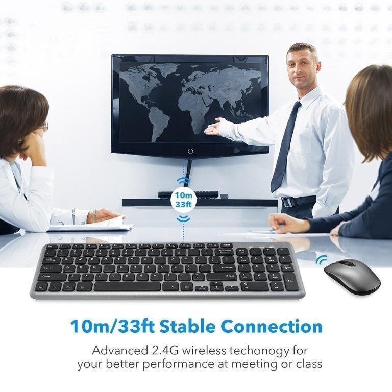 VicTsing PC209 Wireless Keyboard And Mouse Combo Set Ultra Slim ...