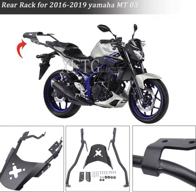Yamaha MT03 rear rack, Motorcycles, Motorcycle Accessories on Carousell